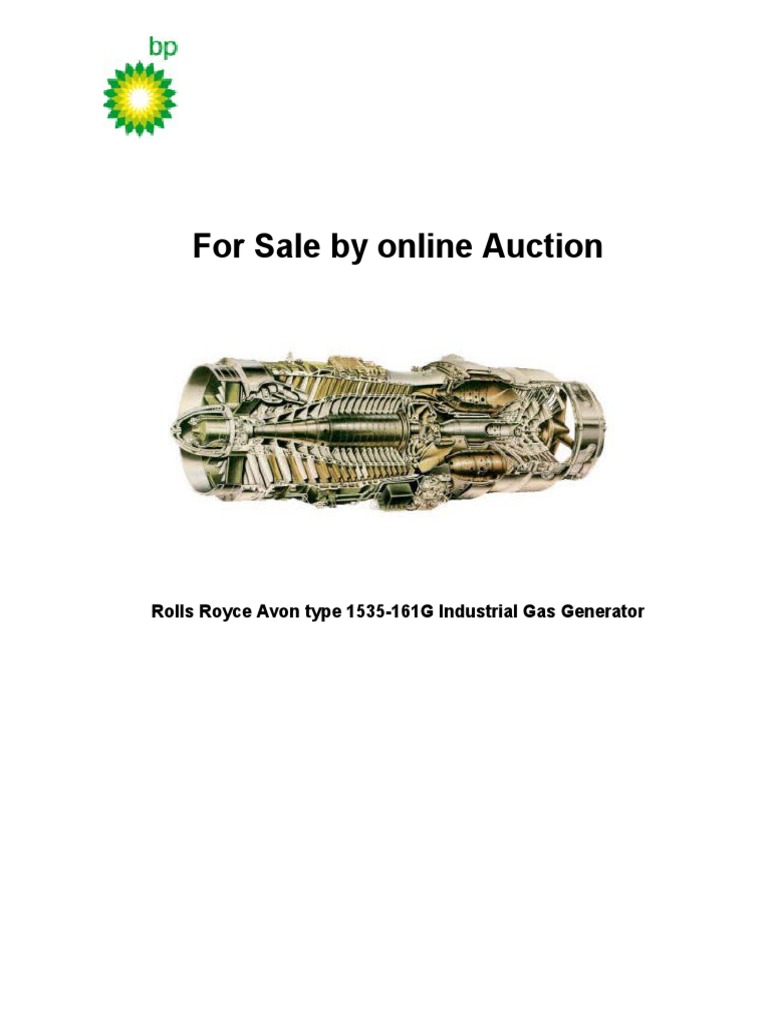 Rolls Royce Avon 1535-161G Gas Generator Sale | PDF | Auction | Auction ...