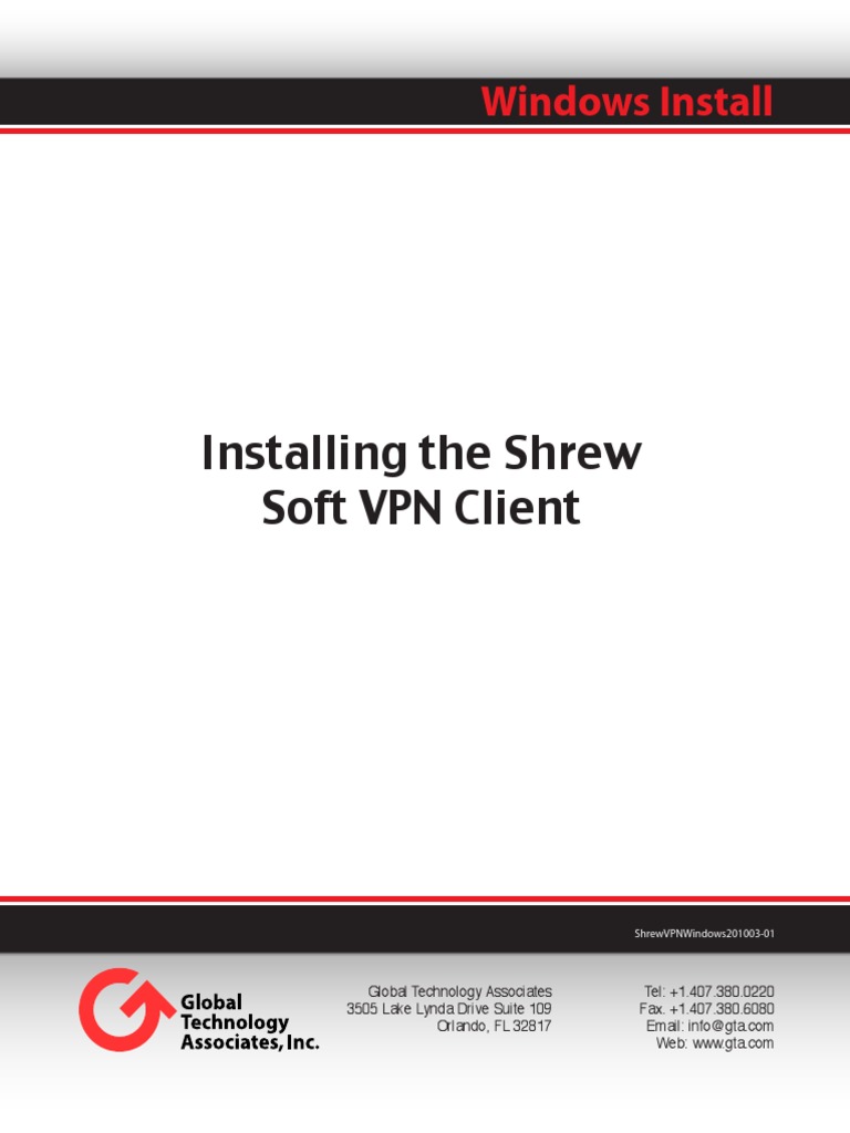 Installing The Shrew Soft VPN Client: Windows Install | PDF