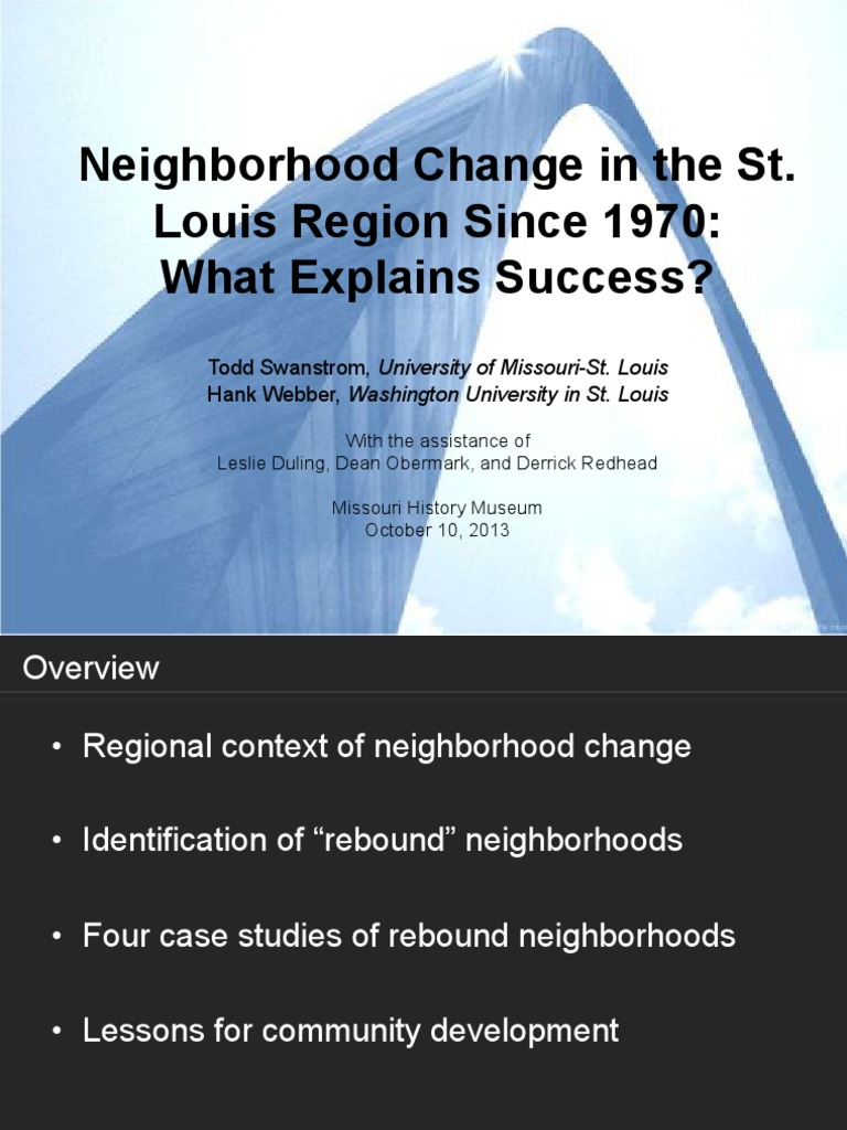 Neighborhood Change in The St. Louis Region Since 1970: What Explains ...