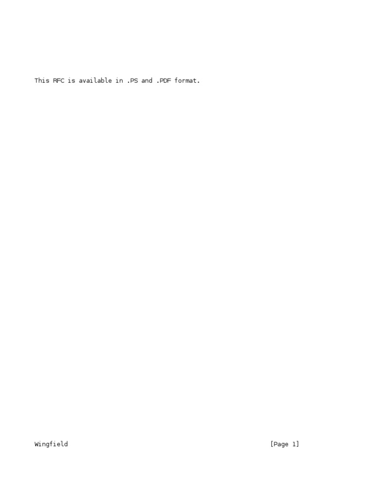 This RFC Is Available in .PS and .PDF Format | PDF