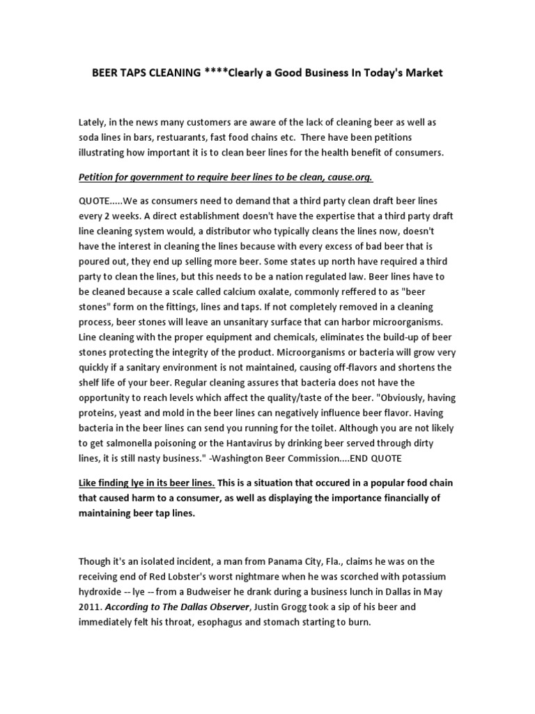 Beer Tap Report Pdf Beer Food And Drink