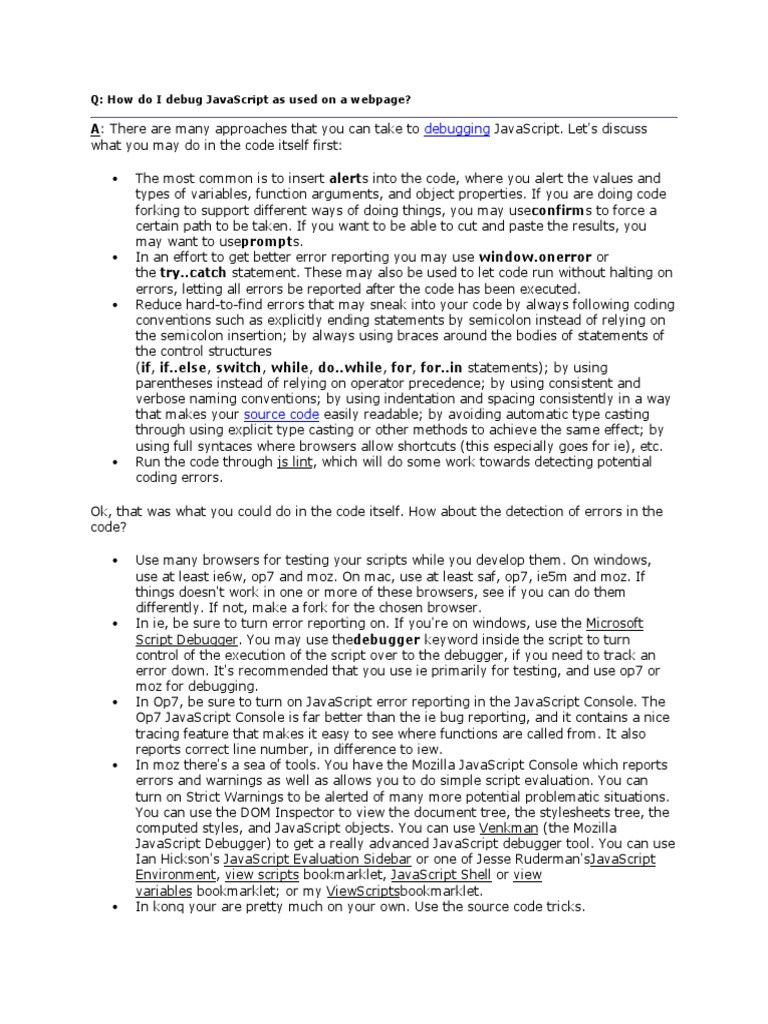 A: There Are Many Approaches That You Can Take To: Debugging | PDF ... A: There Are Many Approaches That You Can Take To: Debugging | PDF ...