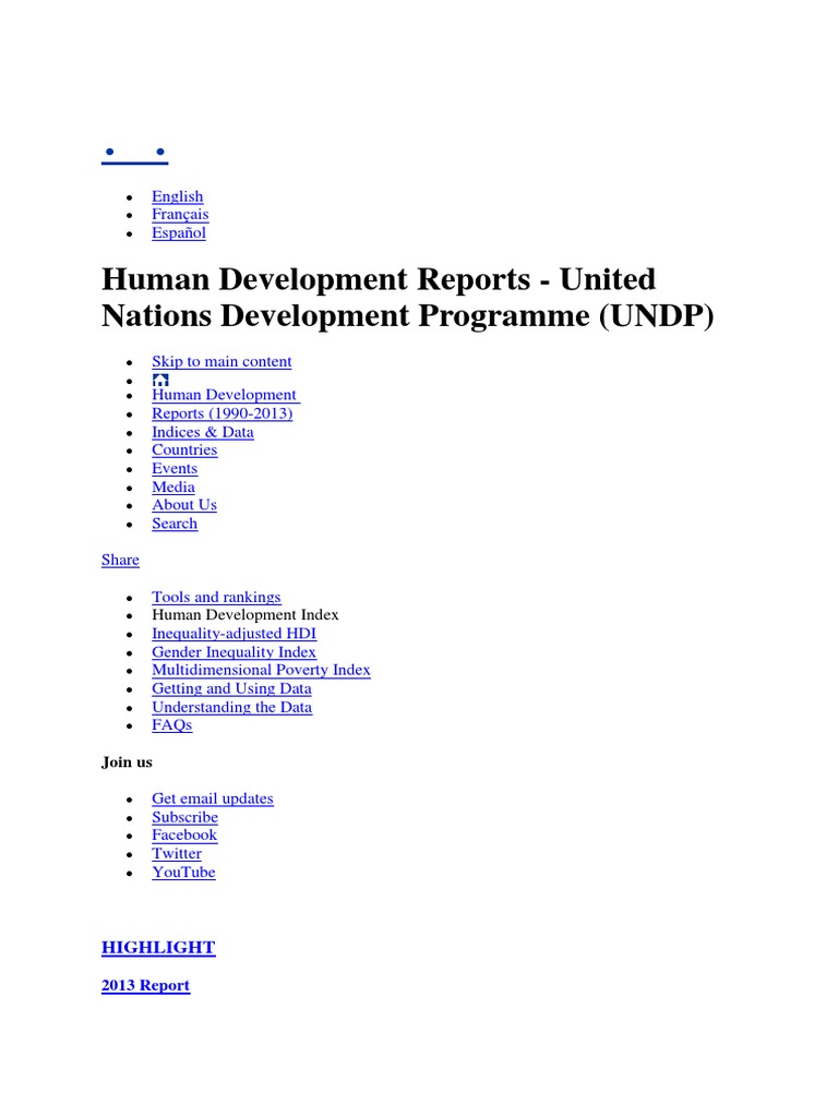 Human Development Index | PDF | Human Development Index | Economic ...