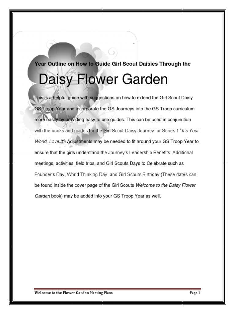 Daisy Flower Garden: Year Outline On How To Guide Girl Scout Daisies ...