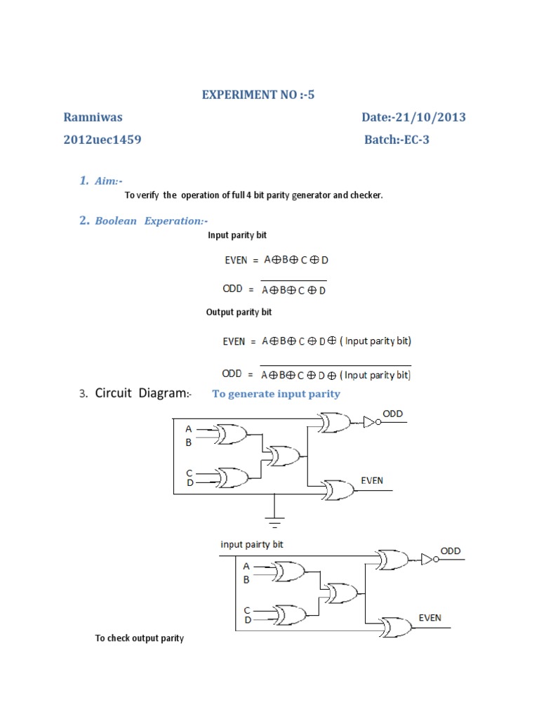 4-Bit Parity Generator and Checker | PDF