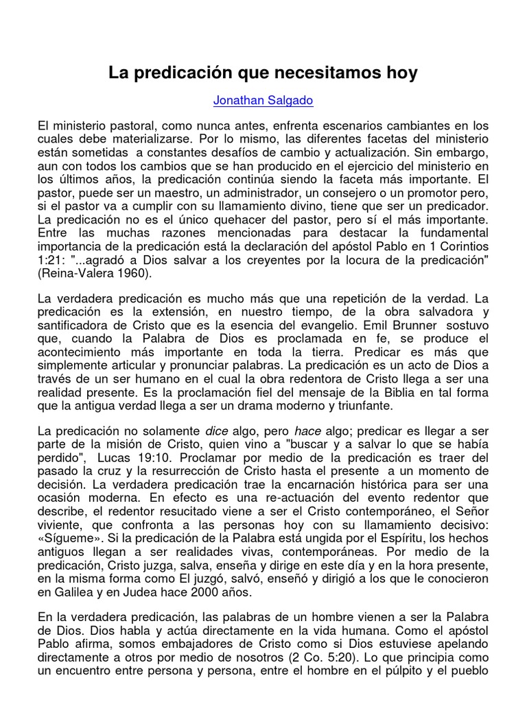 La predicación que necesitamos hoy | Bible | Christ (Title)
