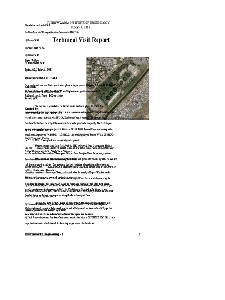 Technical Visit Report1 | PDF | Filtration | Transparent Materials