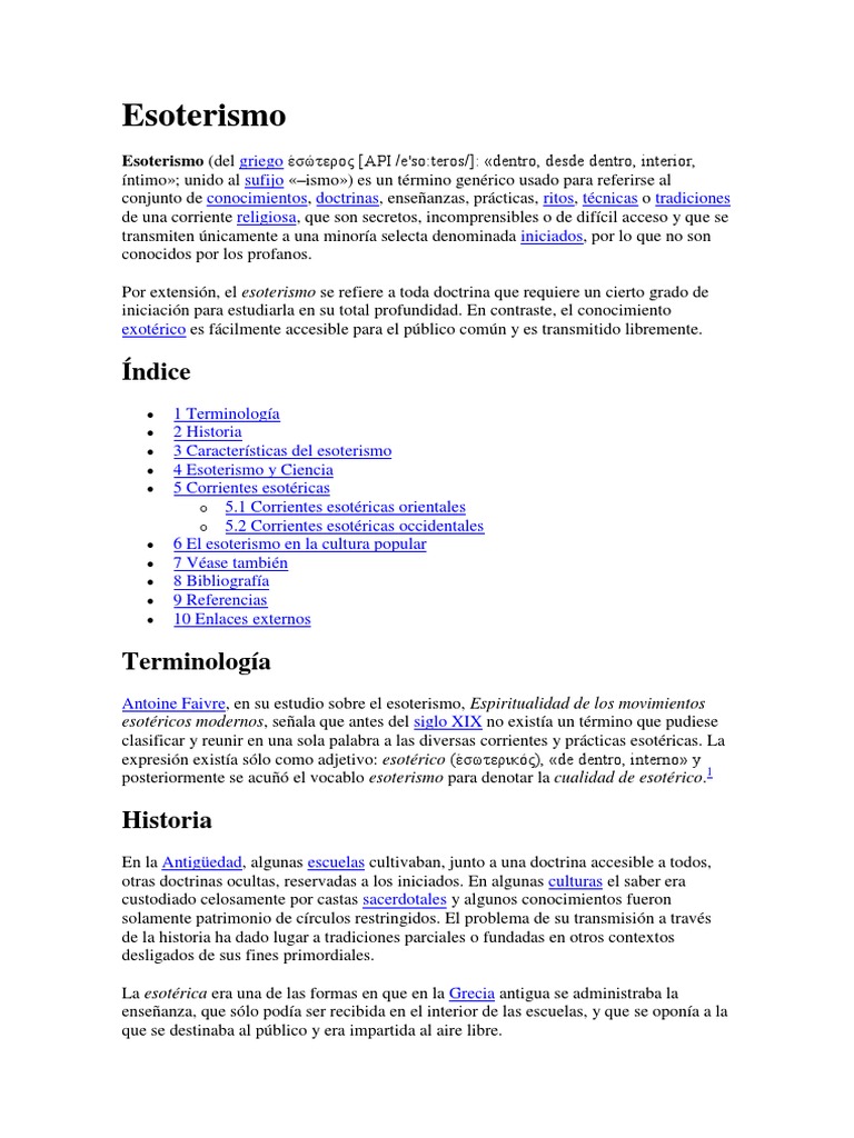 Introducción al Esoterismo y sus Corrientes | PDF | Esoterismo ...