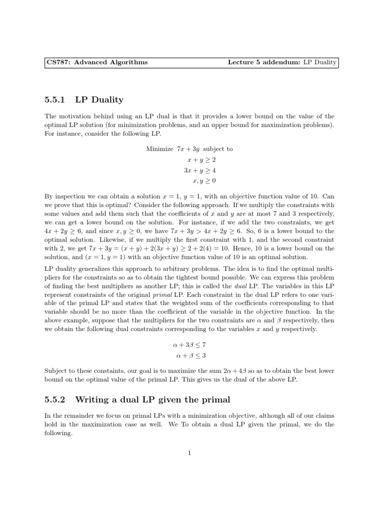 Lec5 2 | PDF | Linear Programming | Mathematical Analysis