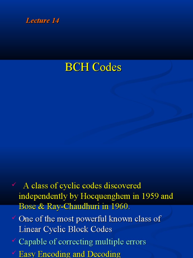 BCH Codes | PDF | Mathematical Objects | Mathematical Concepts