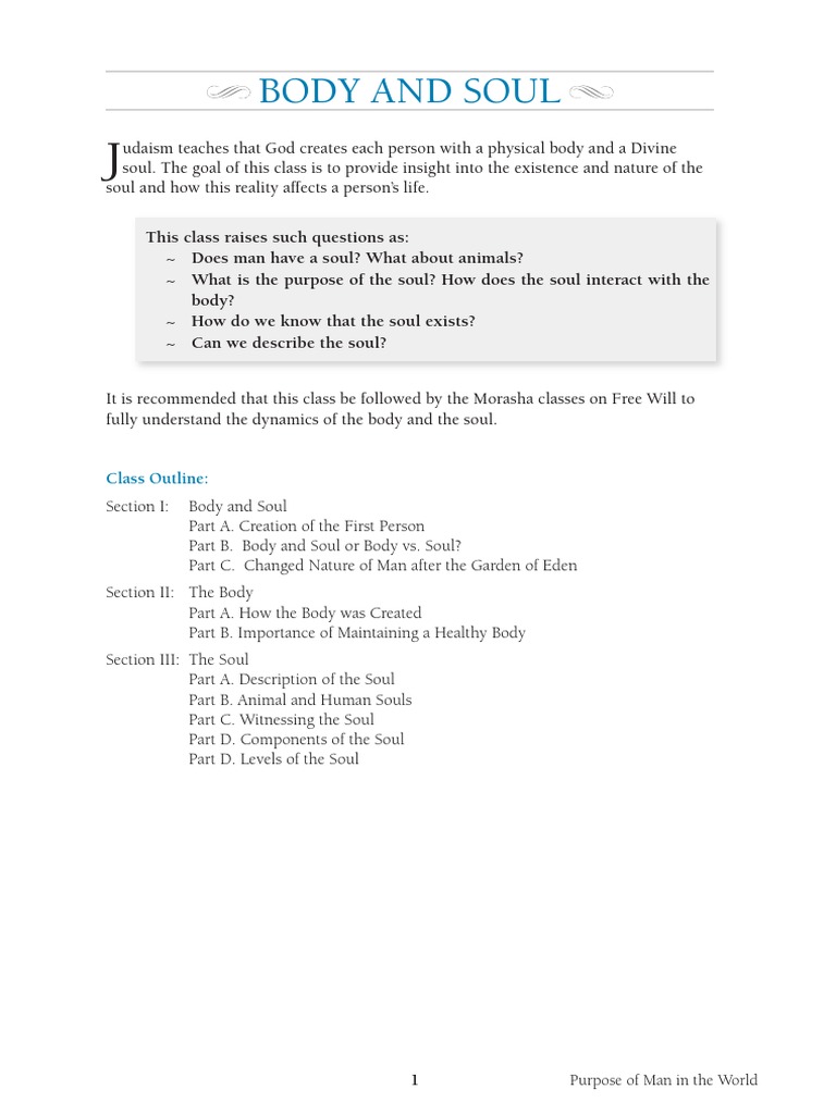 Body and Soul in Judaism | PDF | Hebrew Words And Phrases | Foreign ...
