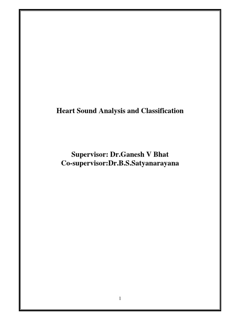 Heart Sound Analysis and Classification | PDF | Wavelet | Image Segmentation