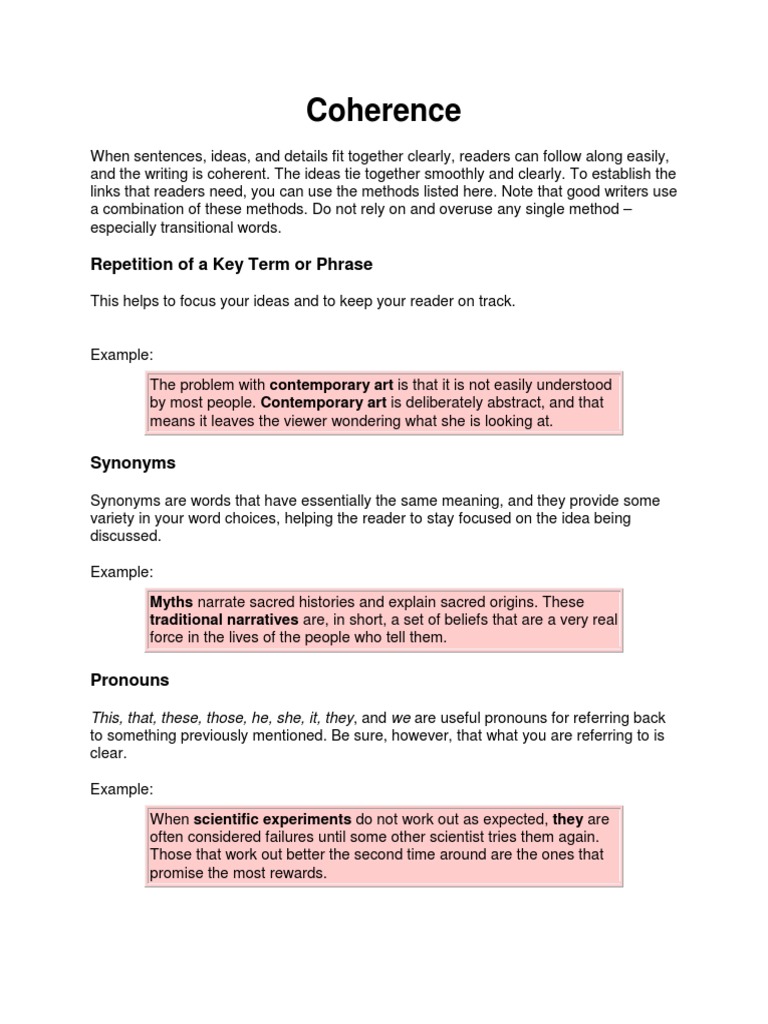Coherence | PDF