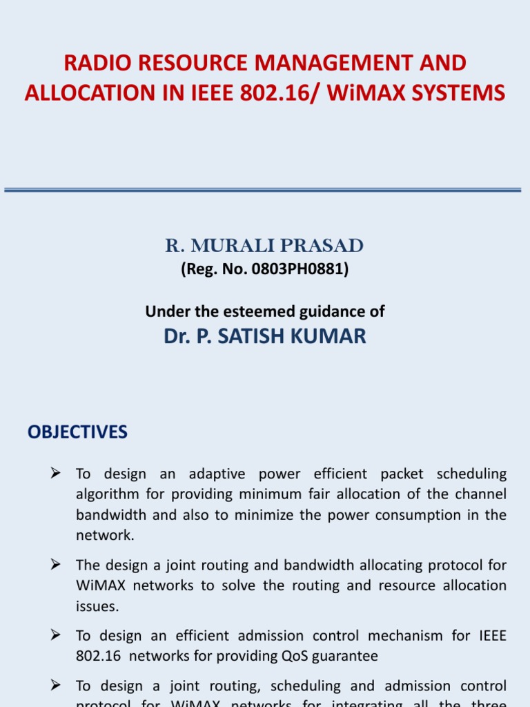 Radio Resource Management and Allocation in Ieee 802.16/ Wimax Systems | PDF | Wi Max | Quality ...
