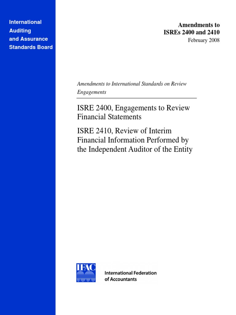 ISRE 2400 2410 Amended | Download Free PDF | Audit | Accounting