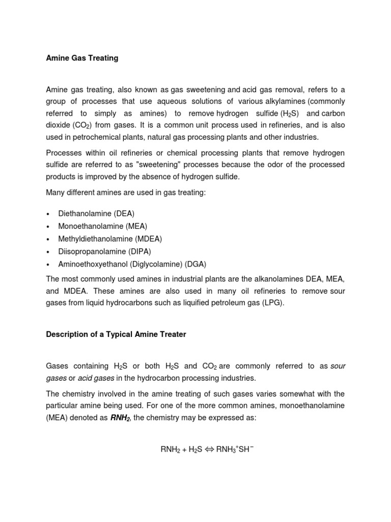 Amine Gas Treating | PDF | Materials | Industries