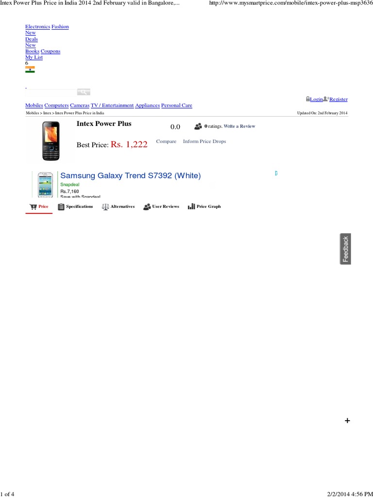 Intex Power Plus | PDF | Android (Operating System) | Mobile Technology