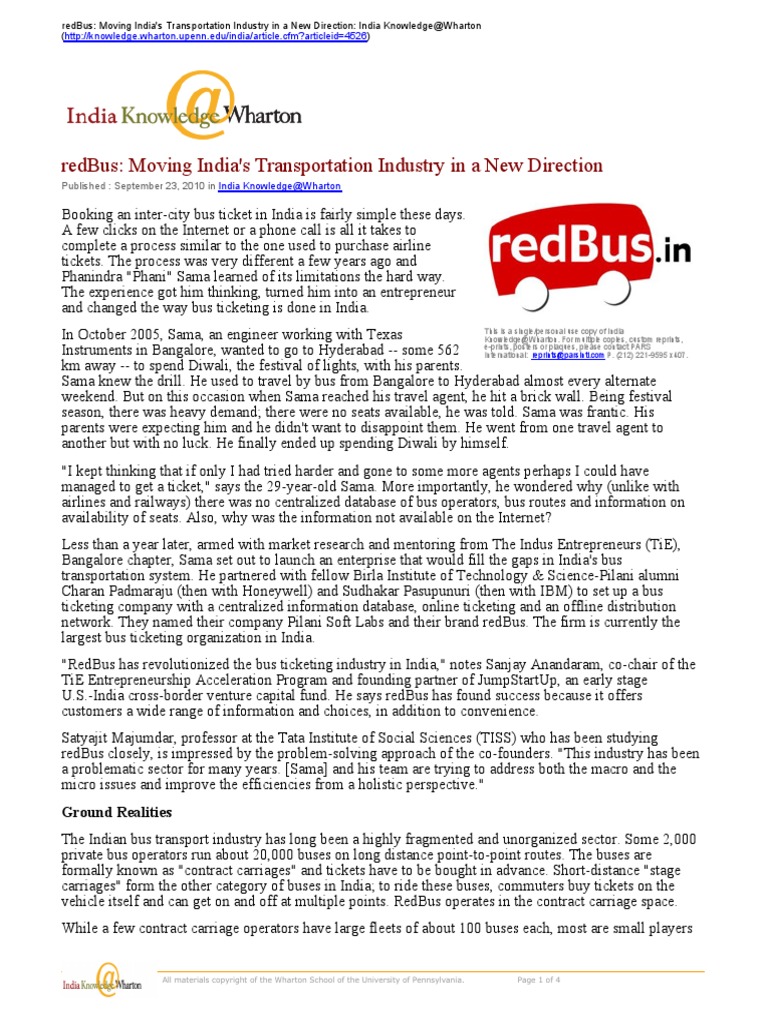 Case Study Redbus | PDF