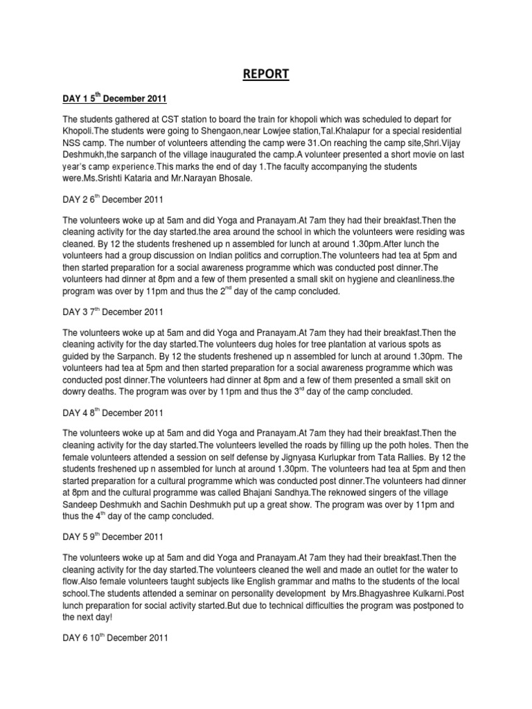 Nss Report 2011-12 | PDF