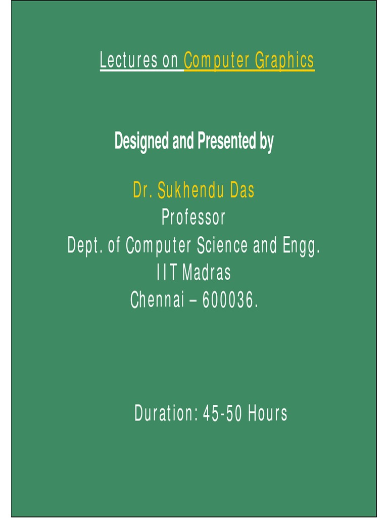 Lectures On Lectures On: Computer Graphics Computer Graphics | PDF ...