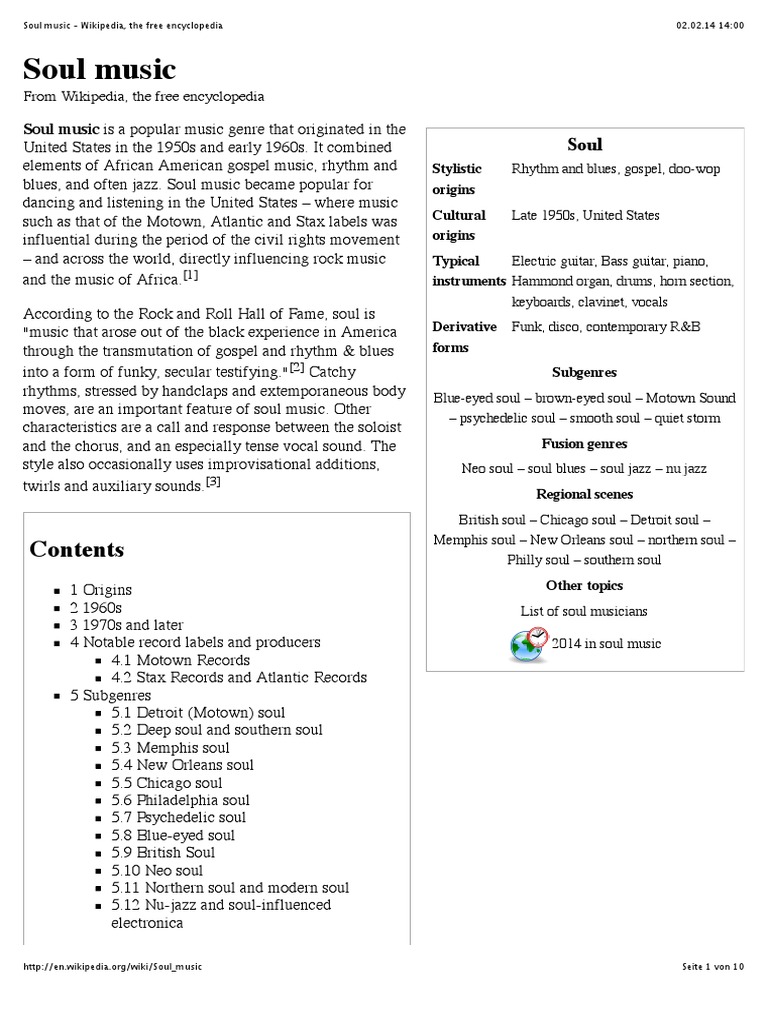 Soul Music: Soul Music Is A Popular Music Genre That Originated in The ...