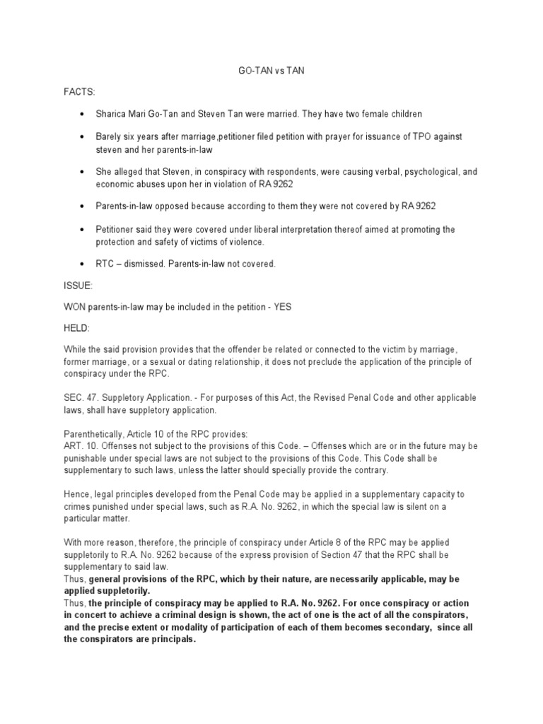 11 GO-TAN Vs TAN | PDF | Conspiracy (Criminal) | Applied Ethics