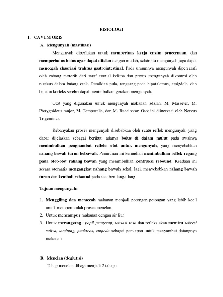 Fisiologi Cavum Oris Dan Hbirsprung | PDF | Kesehatan Holistik