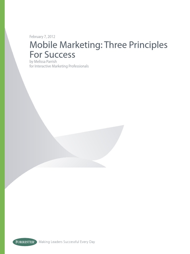 Mobile Marketing Three Principles For Success | PDF | Mobile Marketing ...