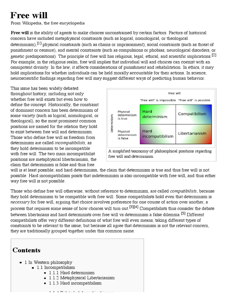 Free Will | PDF | Free Will | Philosophy Of Mind