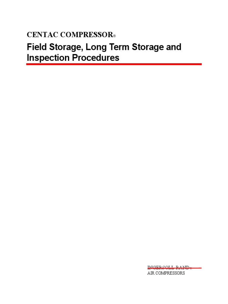CENTAC 2CC Inspection and Storage Procedures | PDF | Shelf Life | Hvac