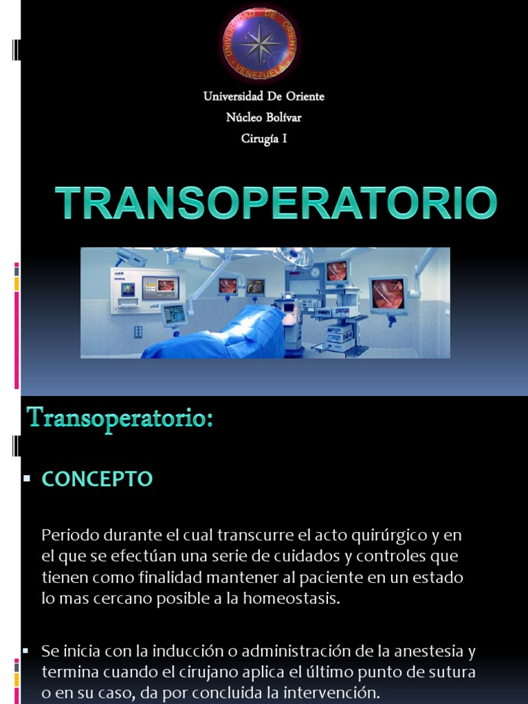 Transoperatorio Completo | PDF | Lavado de manos | Hemostasia