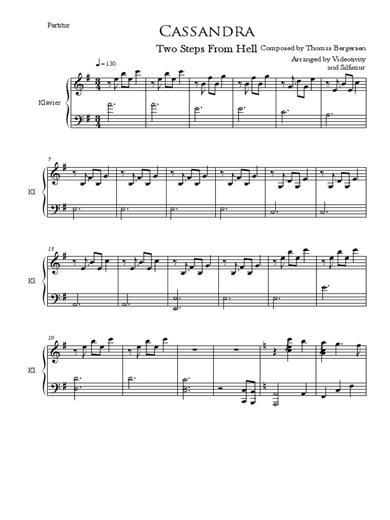 Cassandra Piano Sheet Music | PDF