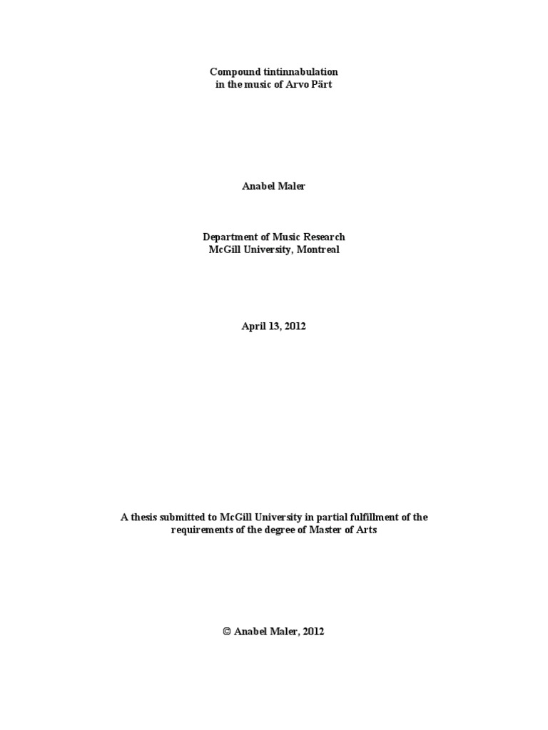 Compound Tintinnabulation in The Music of Arvo Pärt | PDF | Narrative ...