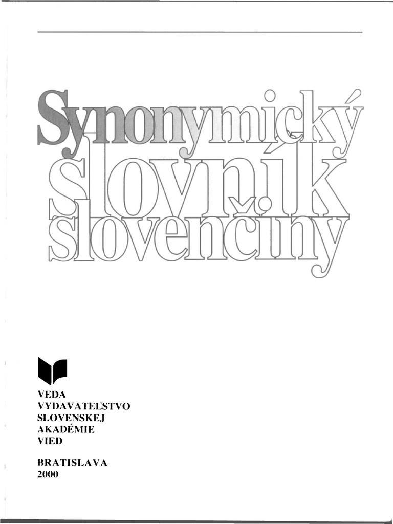 Synonymicky Slovnik Slovenciny | PDF