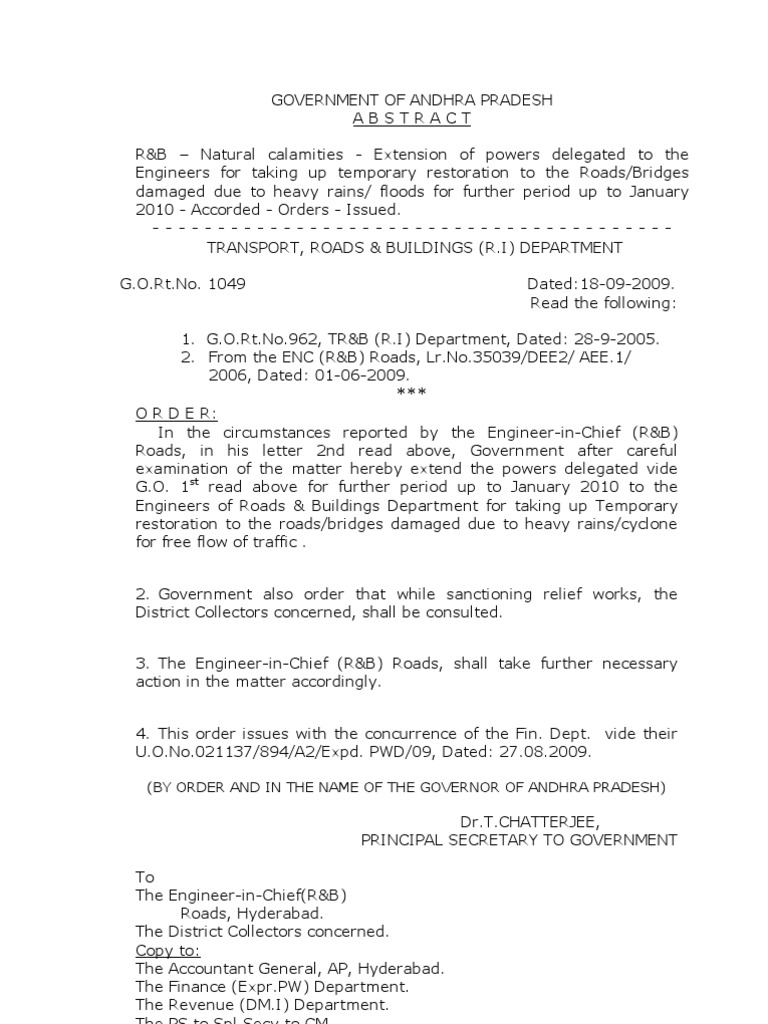 Temporary Restoration To The Roads & Bridges | PDF