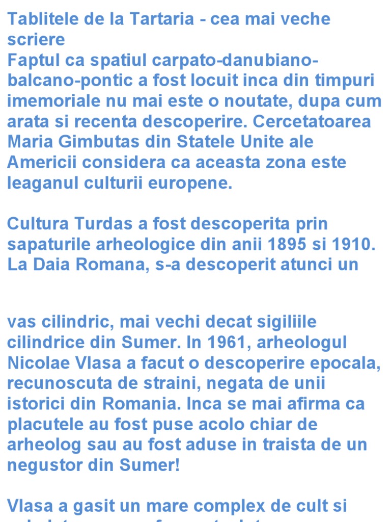 Tablitele de La Tartaria | PDF