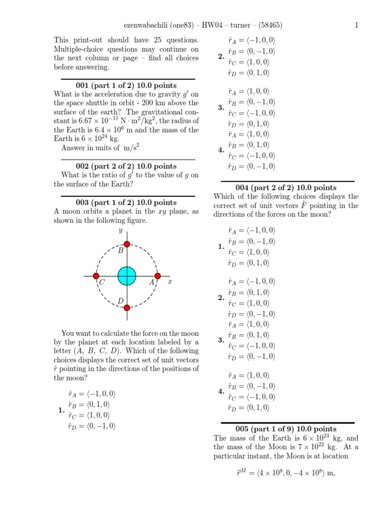 HW04 Problems | PDF | Quantity | Spacetime