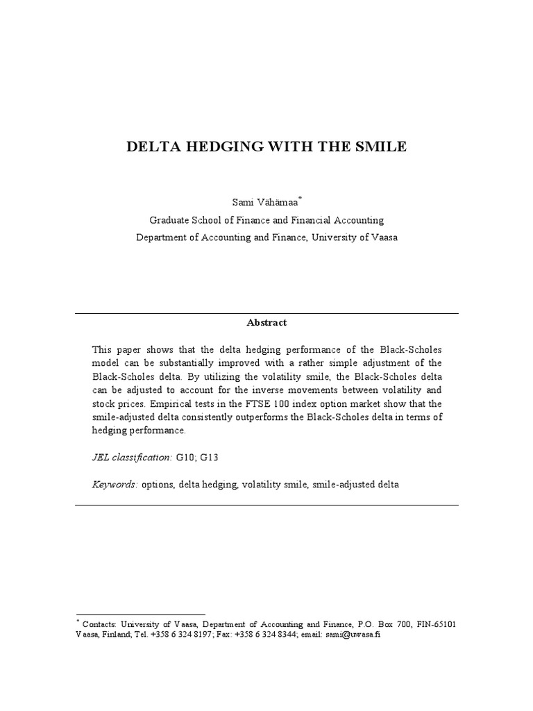 Option Delta With Skew Adjustment | PDF | Black–Scholes Model | Moneyness