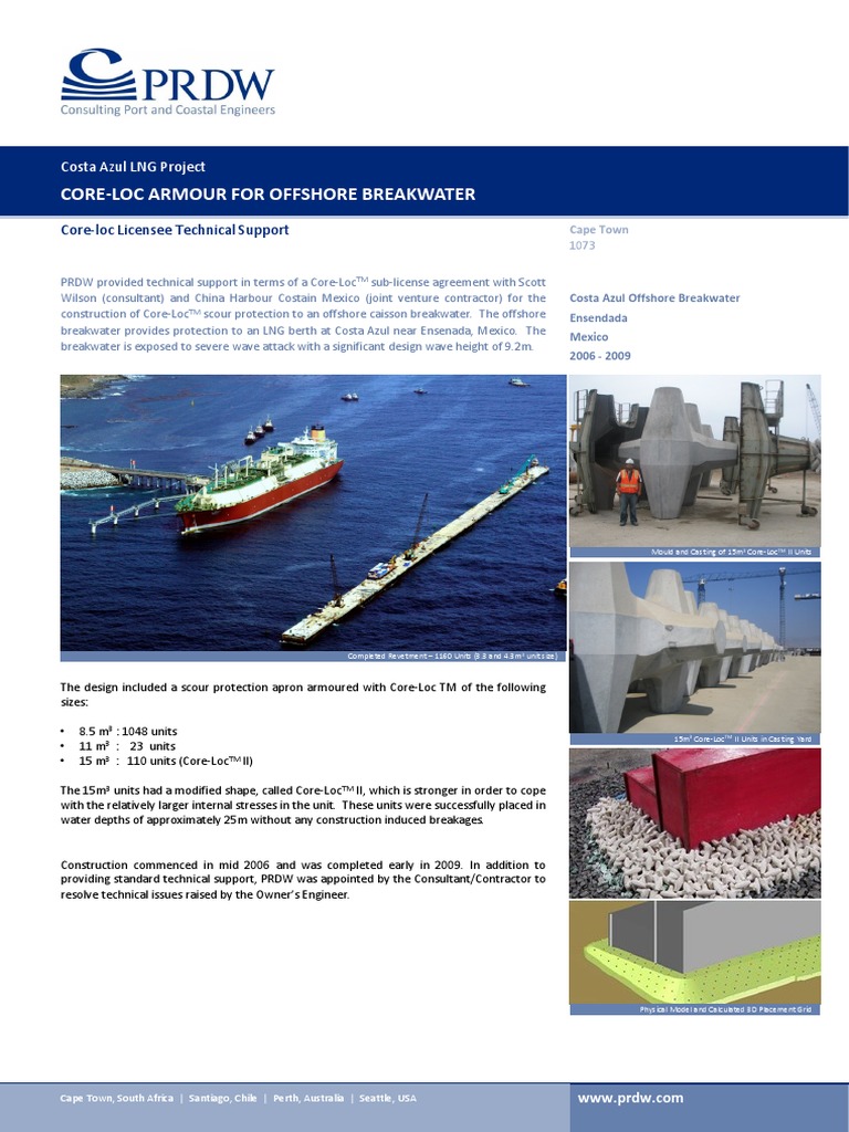 Core-Loc Armour For Offshore Breakwater: Costa Azul LNG Project | PDF