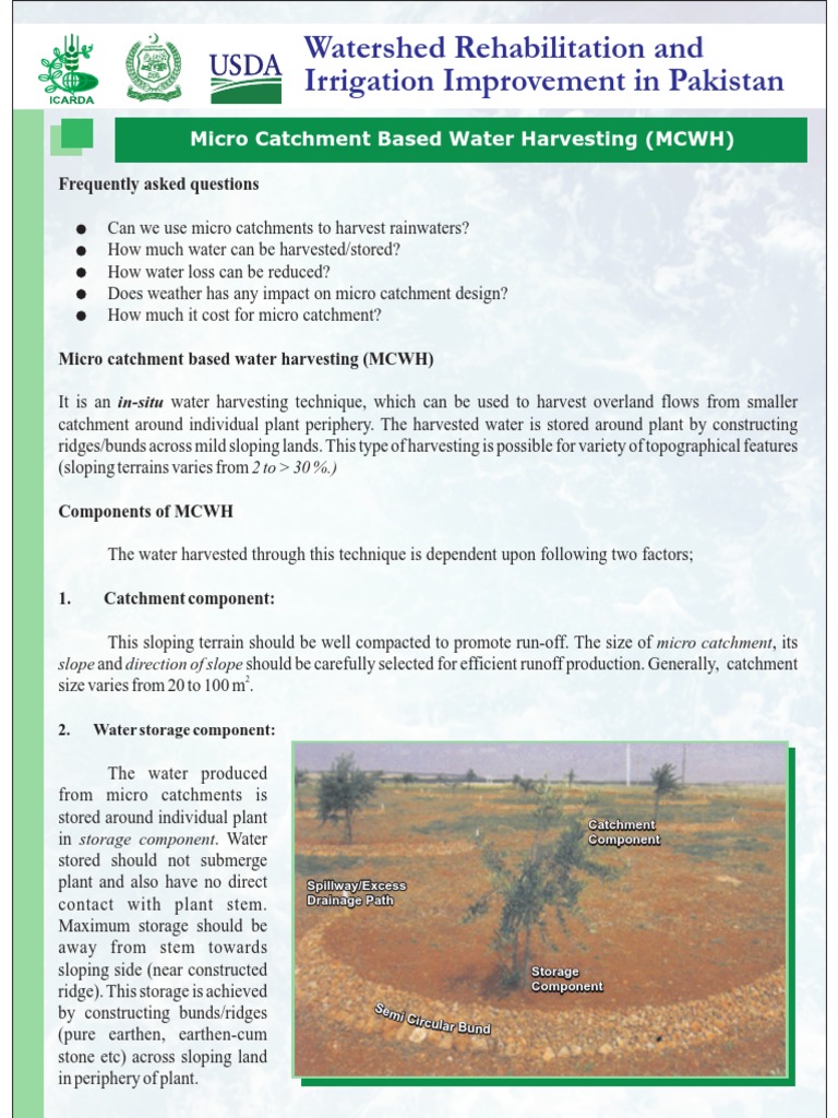 Micro Catchment Based Water Harvesting | PDF | Drainage Basin | Water ...