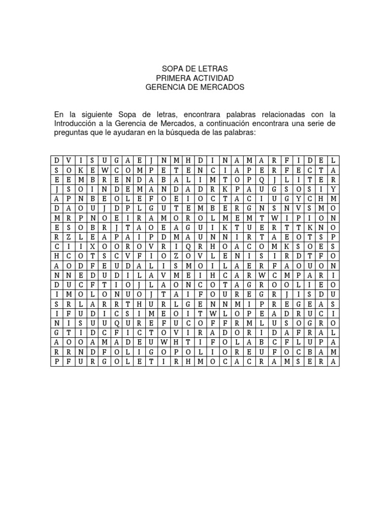 Actividad1 - Sopa de Letras | PDF | Mercado (economía) | Instituciones ...