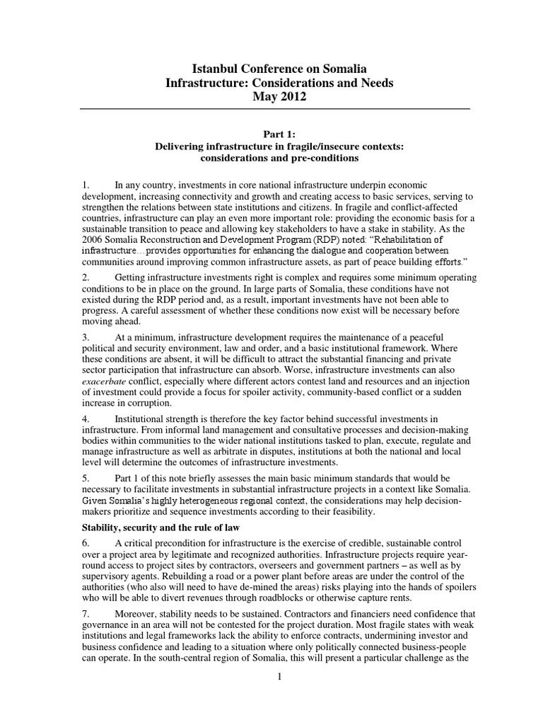 World Bank Infrastructure Note | PDF | Infrastructure | Somalia