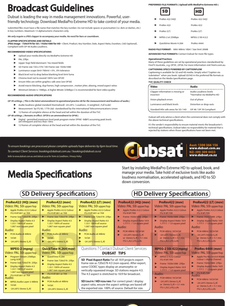Broadcast Guidelines | PDF | Video | Electronic Engineering
