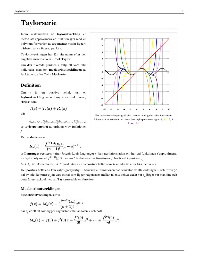Taylor Series | PDF