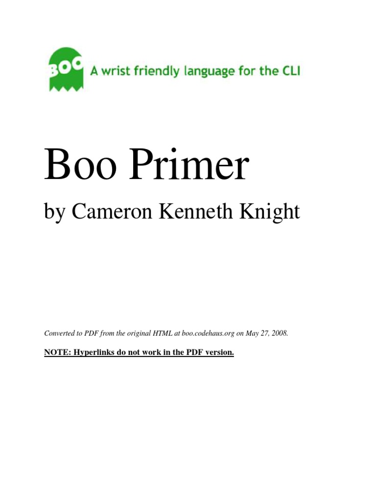 Boo Primer | PDF | Class (Computer Programming) | Method (Computer ...