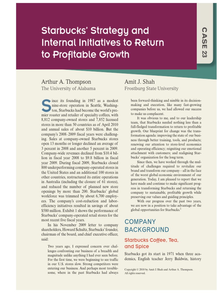 2 Reading Starbucks Case Study | PDF | Starbucks | Coffee