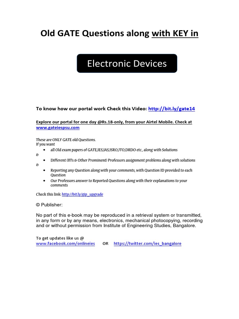 Elctronic Devices and Circuits | PDF | P–N Junction | Field Effect ...