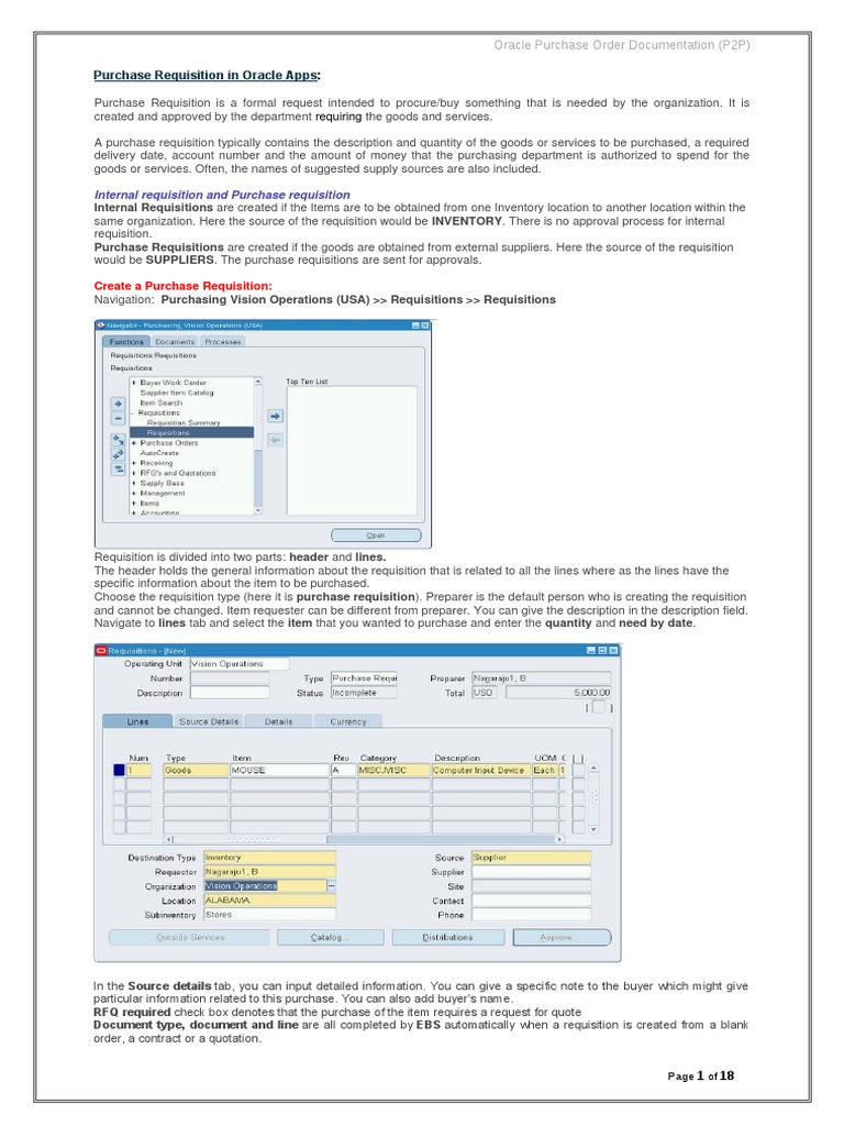 Purchase Requisition In Oracle Apps Download Free Pdf Invoice Computing