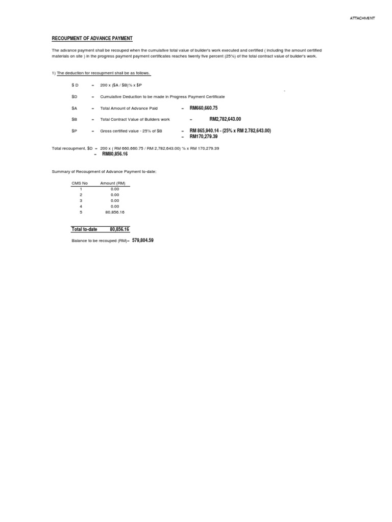 Recoupment Attachment | PDF