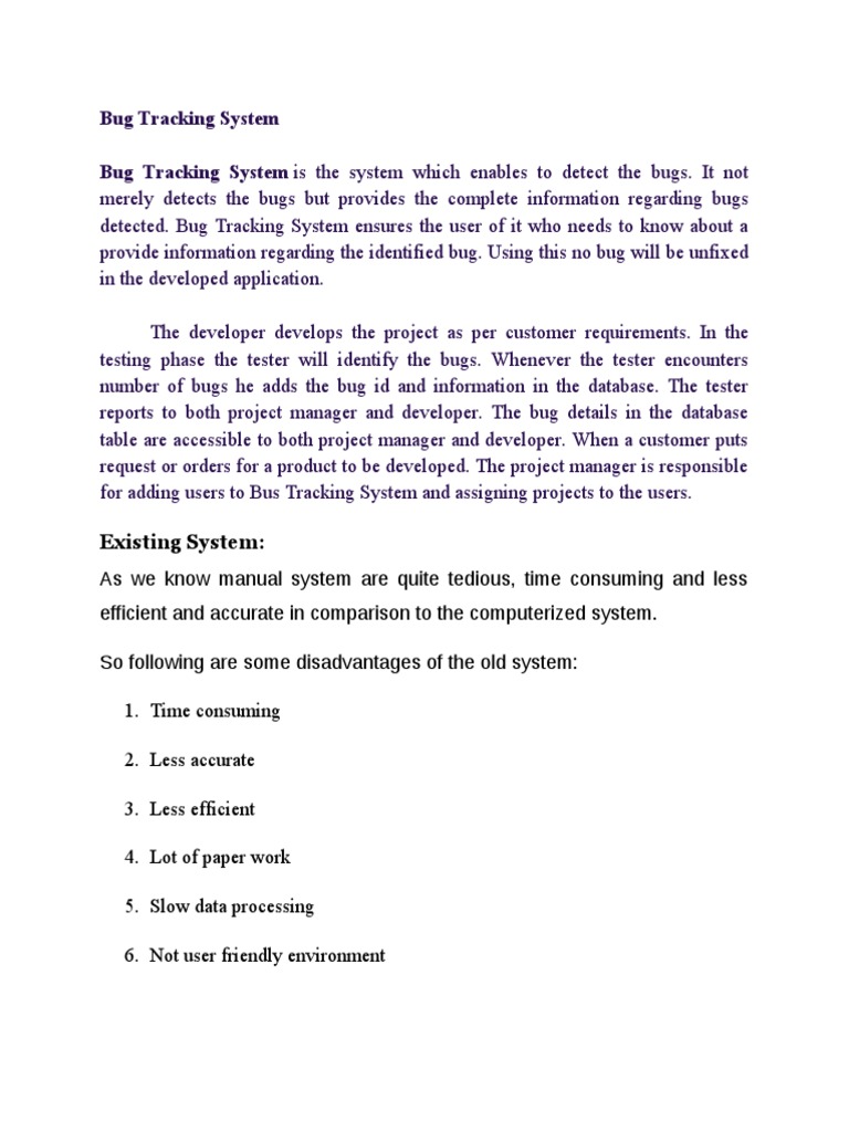 Bug Tracking System | PDF | Password | Software Bug